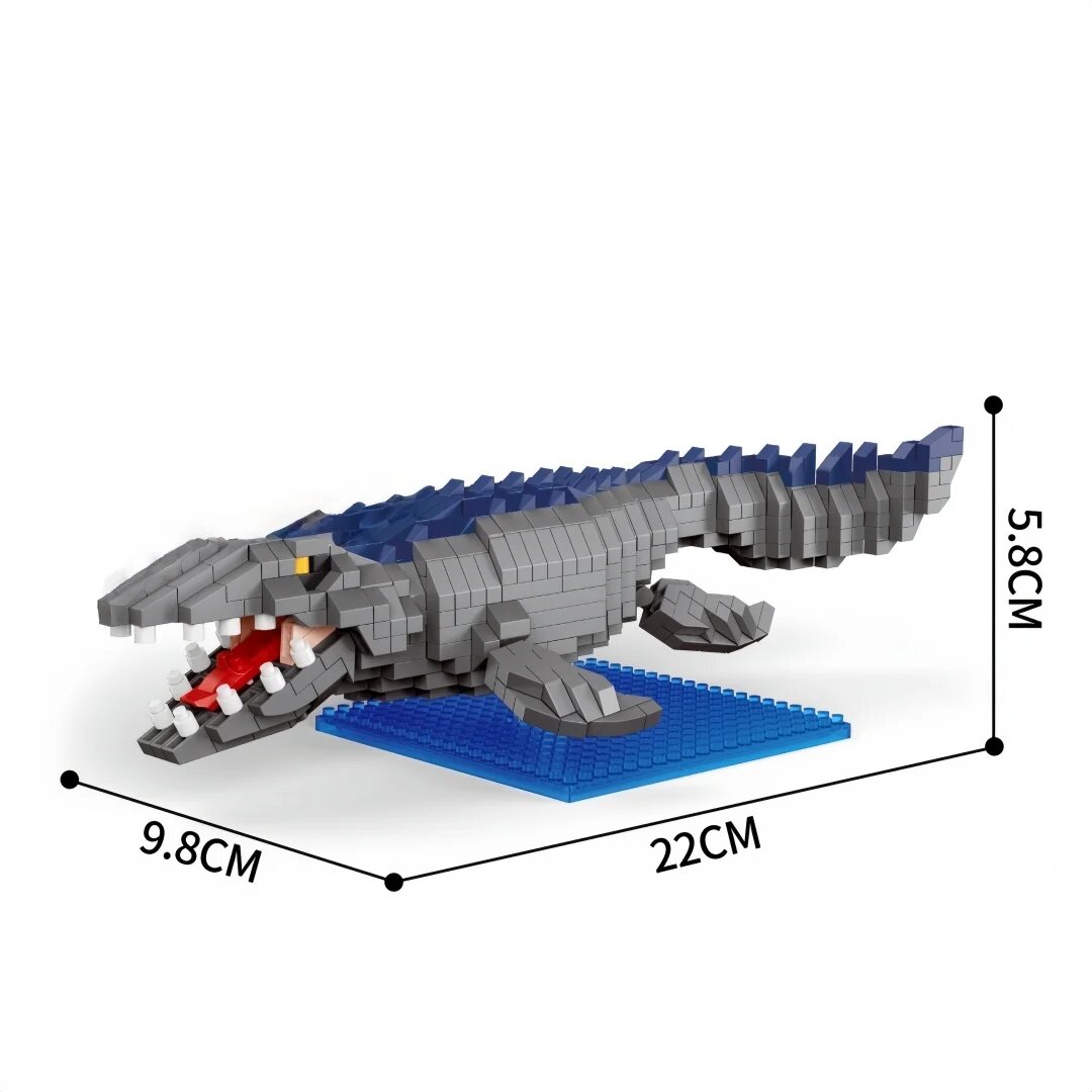 Конструктор KNEW BUILT Мозазавр, 22х9.8х5.8см, Цвет: Mosasaurus Blocks