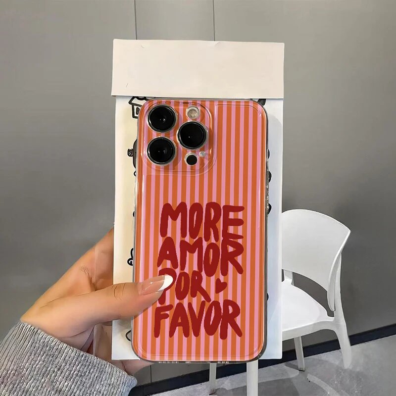 Розовый модный чехол Pink Label для iPhone 17, 16E, 15, 11, 12, 14, 13 Pro Max, 16 Plus, 17 Air, X, XS, XR – противоударный чехол-накладка (Fundas)