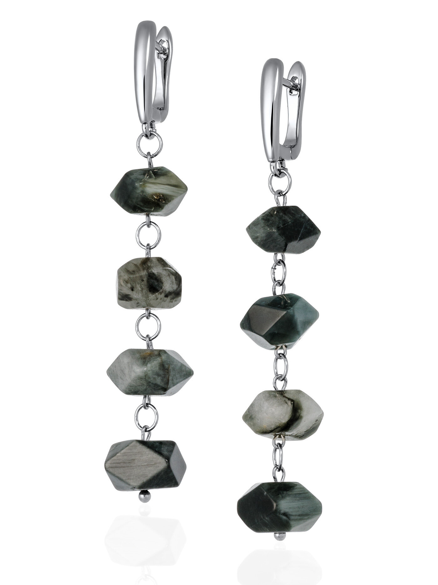 Серьги, лабрадорит