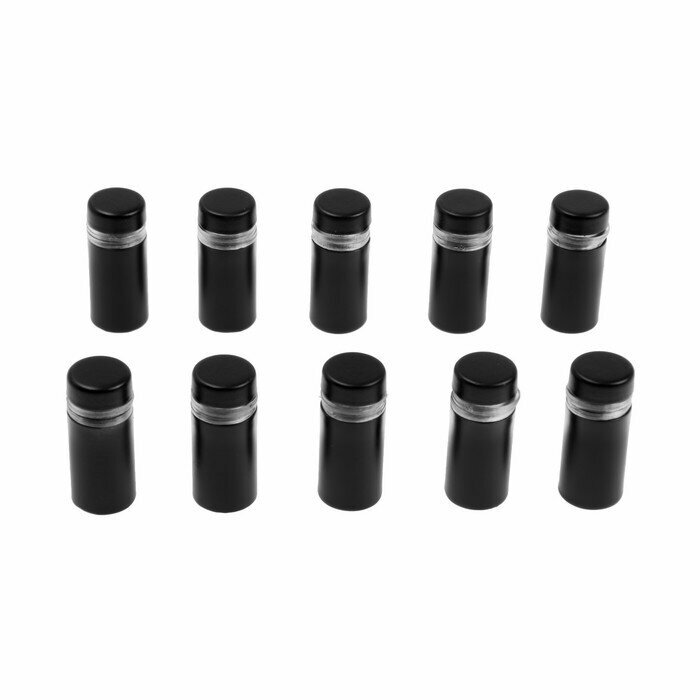 Дистанционный держатель для табличек, 12×25 мм, черный, набор 10 шт.