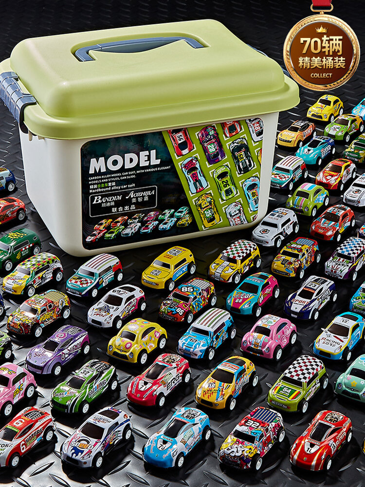 Revell Набор из 70 алюминиевых игрушечных машинок в контейнере-кубе для коллекционеров