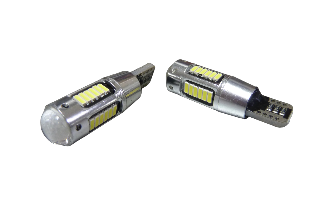Светодиоды для заднего хода Zumato T10 Can 30 (4014) 2.7W 5000K Lense 12-24V (W5W) без полярности - 2 шт.