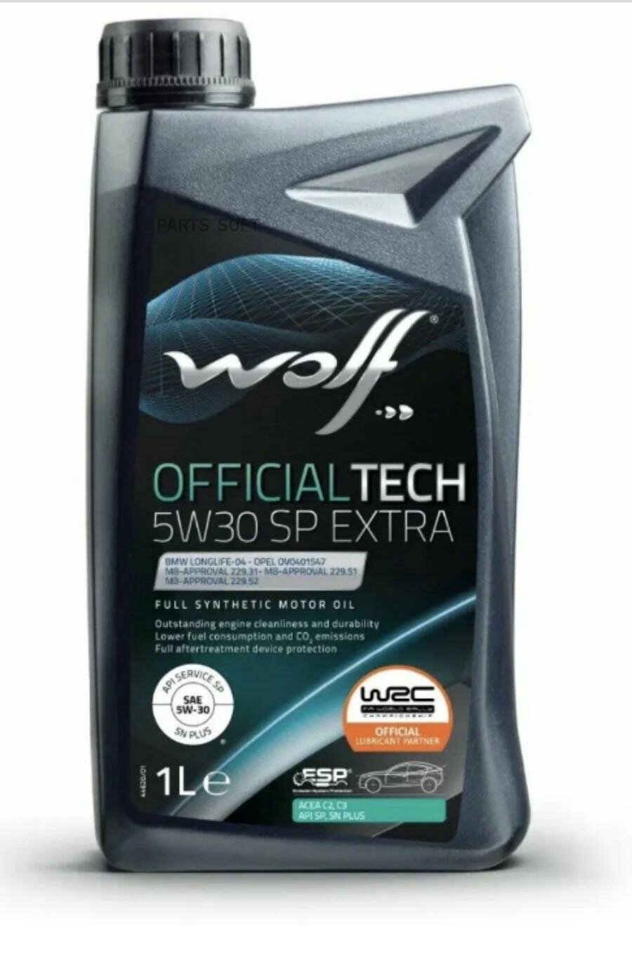 Масло моторное wolf officialtech 5w30 c3 sp extra 1l