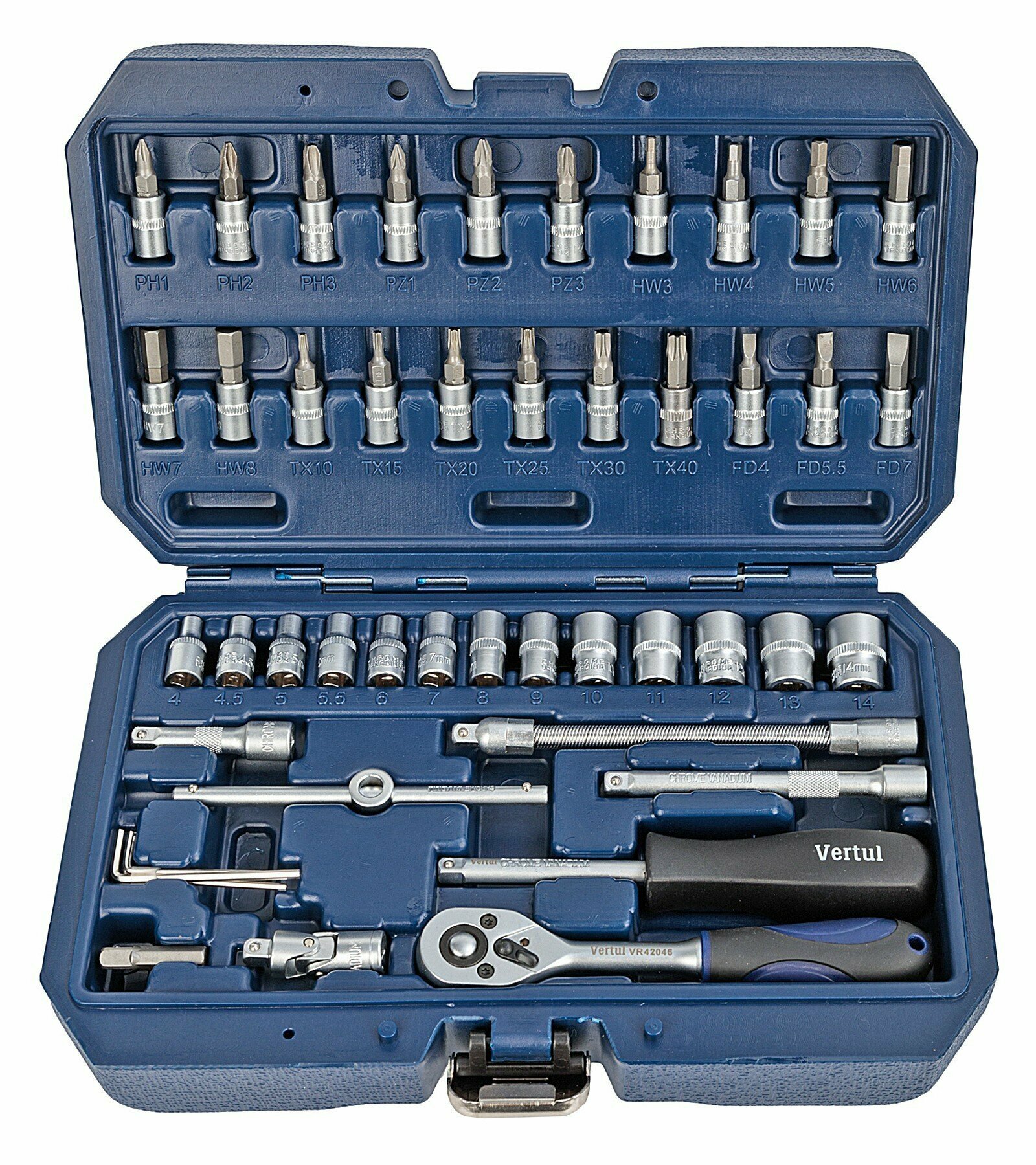 VR42046 VR42046 Набор инструментов 1/4" 46 предмет