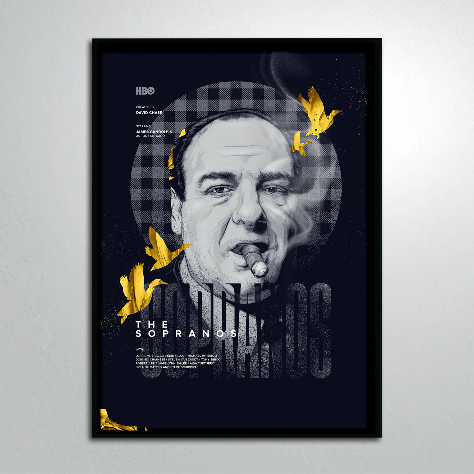 Постер без рамы/Клан Сопрано Золото и Дым Арт The Sopranos