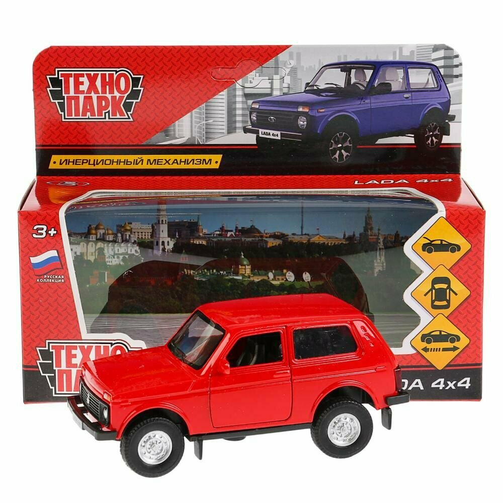 Машинка технопарк Lada 4X4 12 см, красный