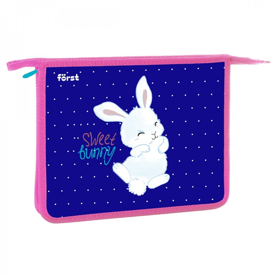 Папка для тетрадей 1 отделение, А5 Forst "Sweet bunny", 240x205x40мм, пластик, на молнии (FT-PP-A50321)
