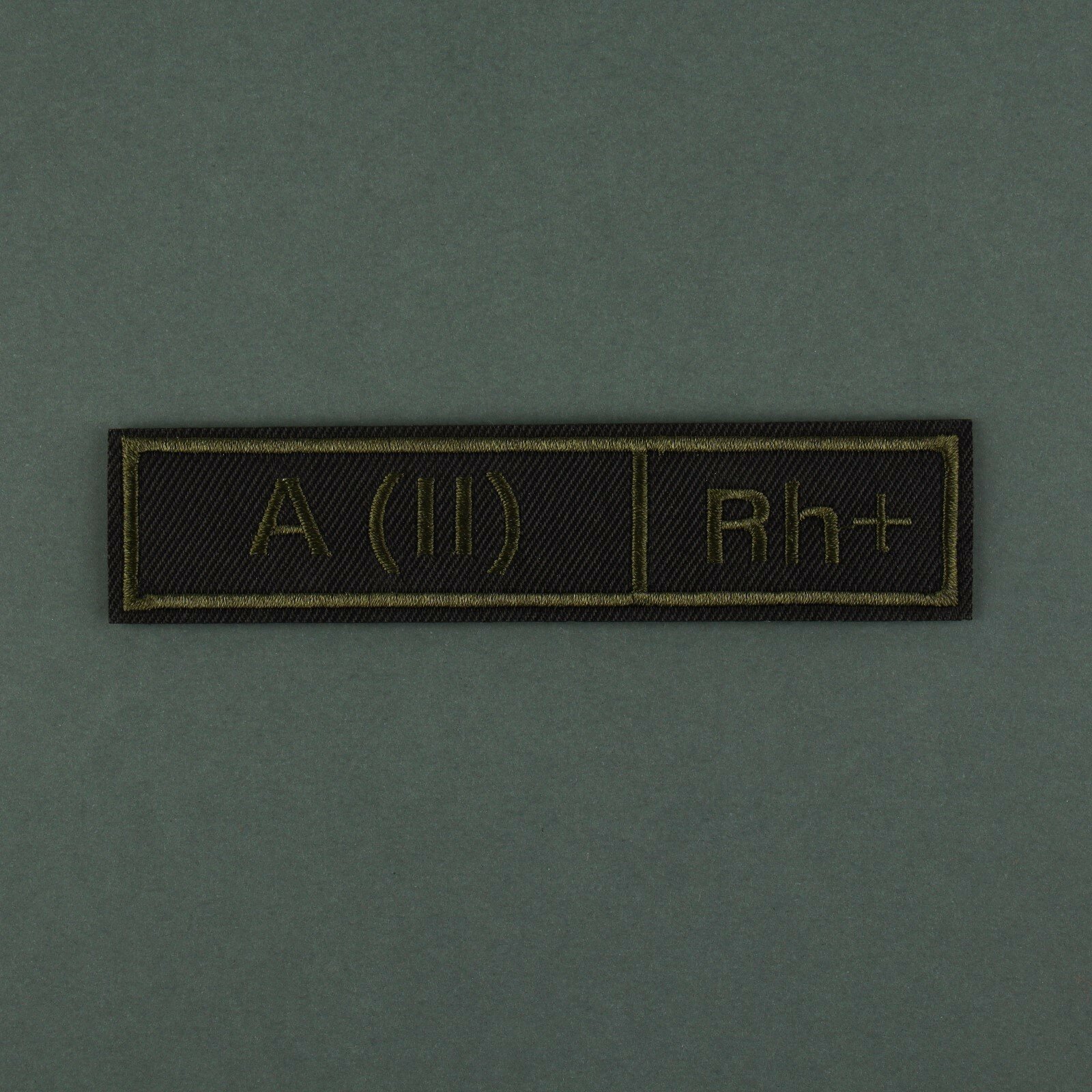 Шеврон на липучке «Группа крови II положительная», 12 × 2,55 см, цвет хаки