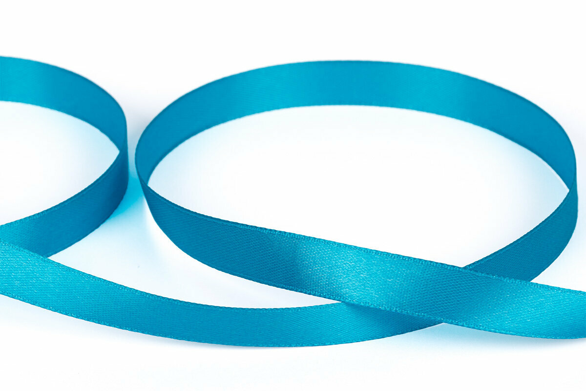 Лента атласная 12 мм (1/2 ") Gamma 33 м +- 2 м №504N(17-4436) бирюзово-голубой