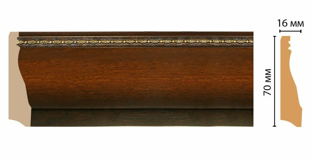 Плинтус Напольный Decomaster 193-51 В70хШ16хД2400 мм / Декомастер.