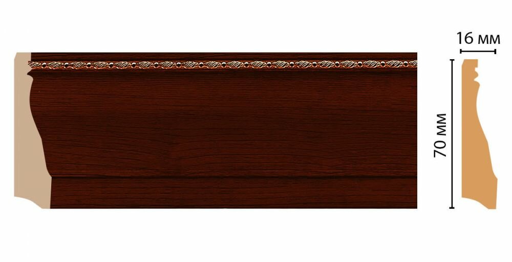 Плинтус Напольный Decomaster 193-52 В70хШ16хД2400 мм / Декомастер.