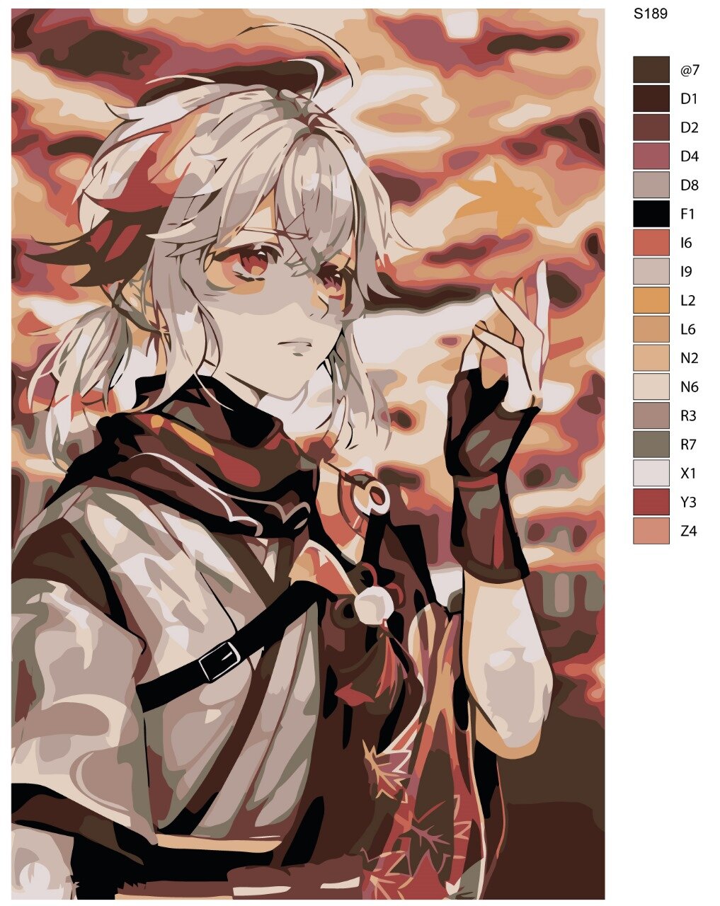 Картина по номерам S189 "Компьютерная игра - Genshin Impact (Геншин Импакт). Кадзуха" 50x70