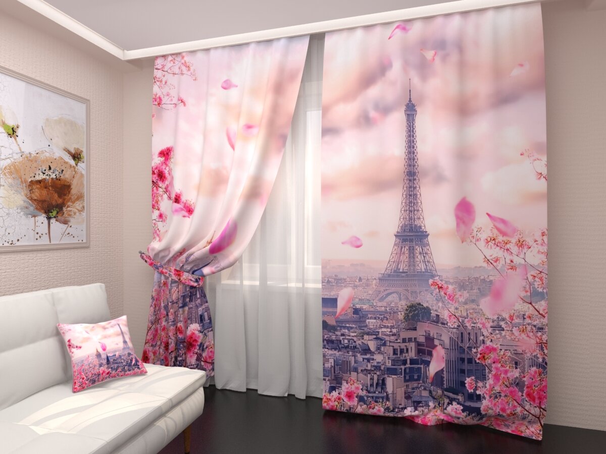 Портьеры Арт Паула Париж в цвету 2 155 x 290 см