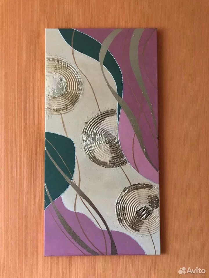 Картина "Холст", Анна Али, 40x80 см, натуральный холст, на подрамнике, ручная натяжка