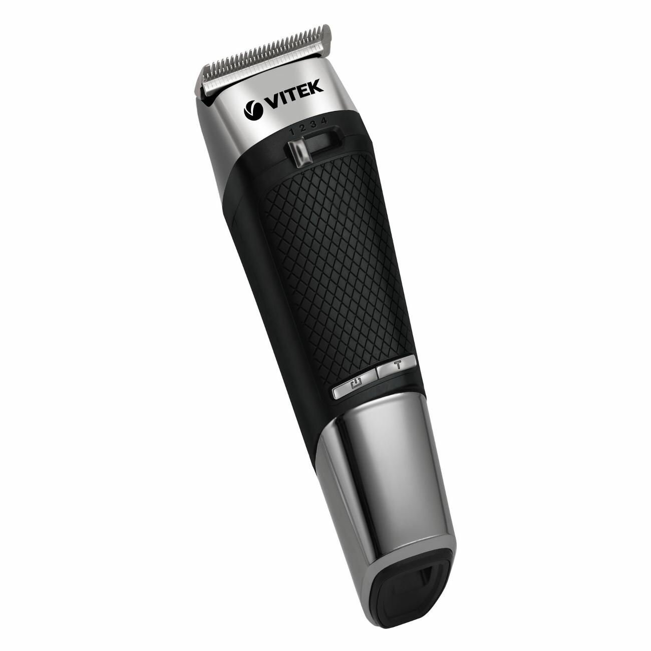 Машинка для стрижки Vitek VT-1364, нержавеющая сталь, беспроводная, черный/серебристый