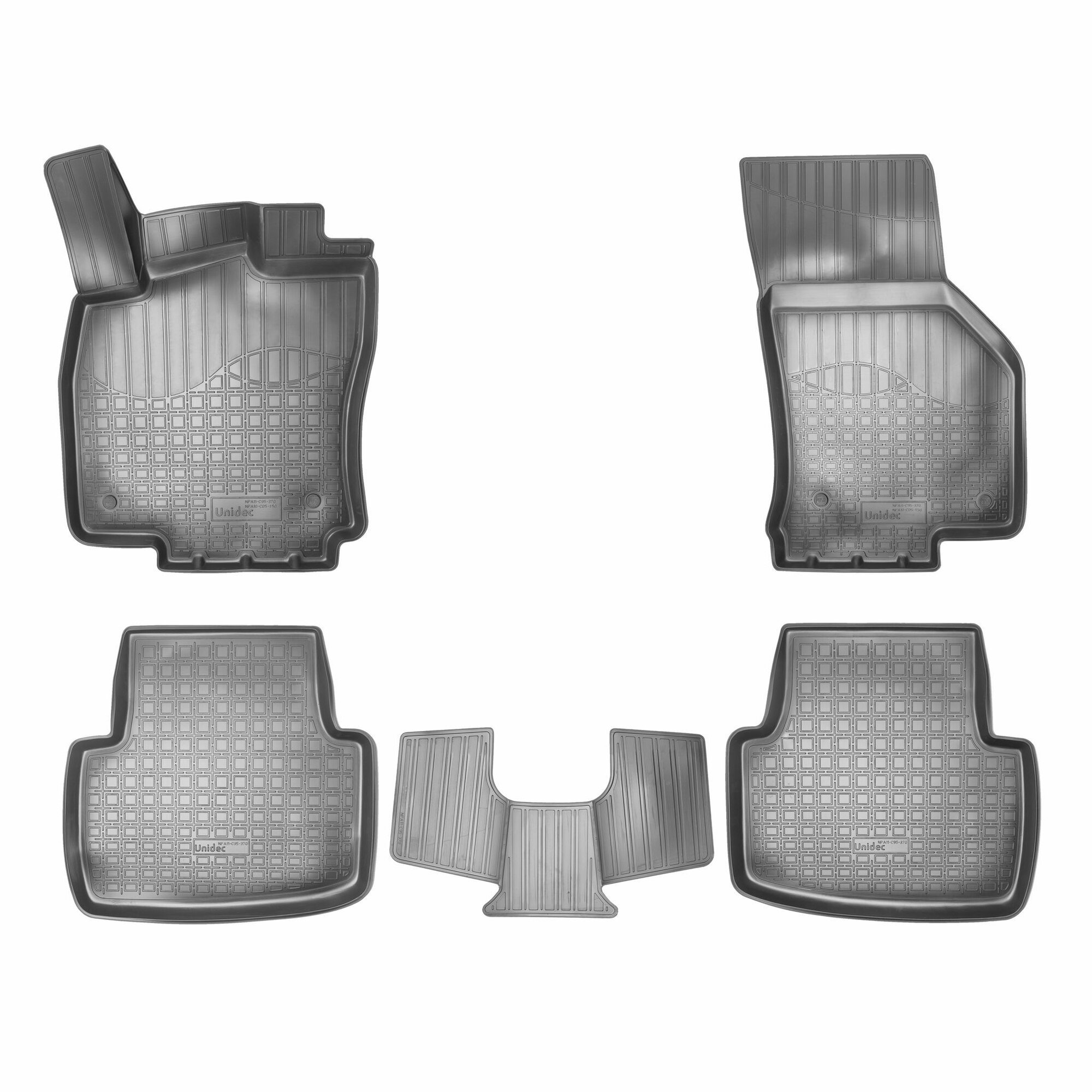 Ковры в салон Norplast/Unidec для Volkswagen Passat в кузове B8 (2015-)Полиуретан, Черный, арт. NPA11-C95-370 (Черный)