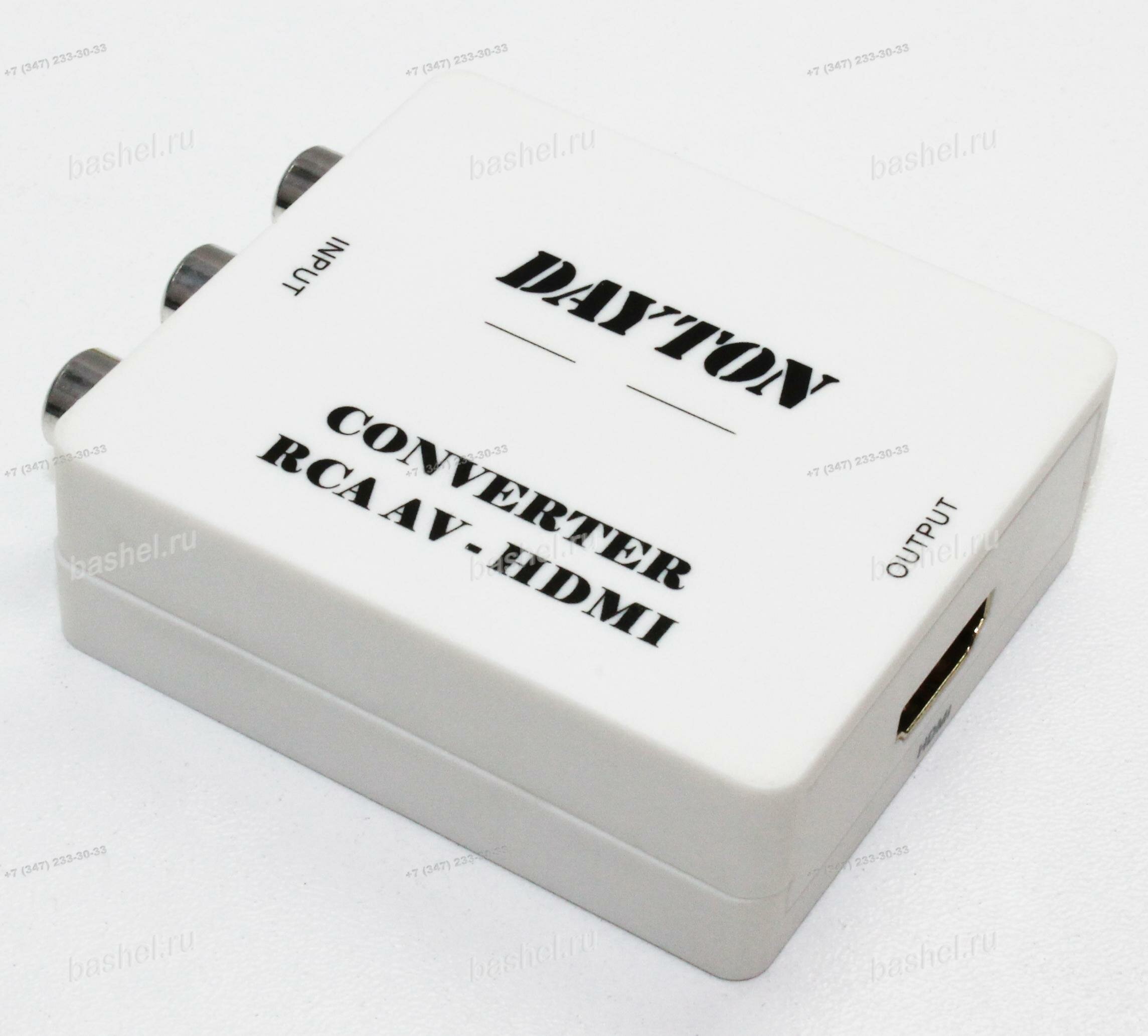 Конвертер вход RCA (video) + 2*RCA (audio) - выход HDMI DC 5V, шнур mini USB 5P-USB A, DAYTON