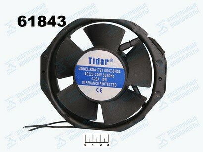 Вентилятор 220V 0.2A 172*150*38мм RQA172*150*38HSL