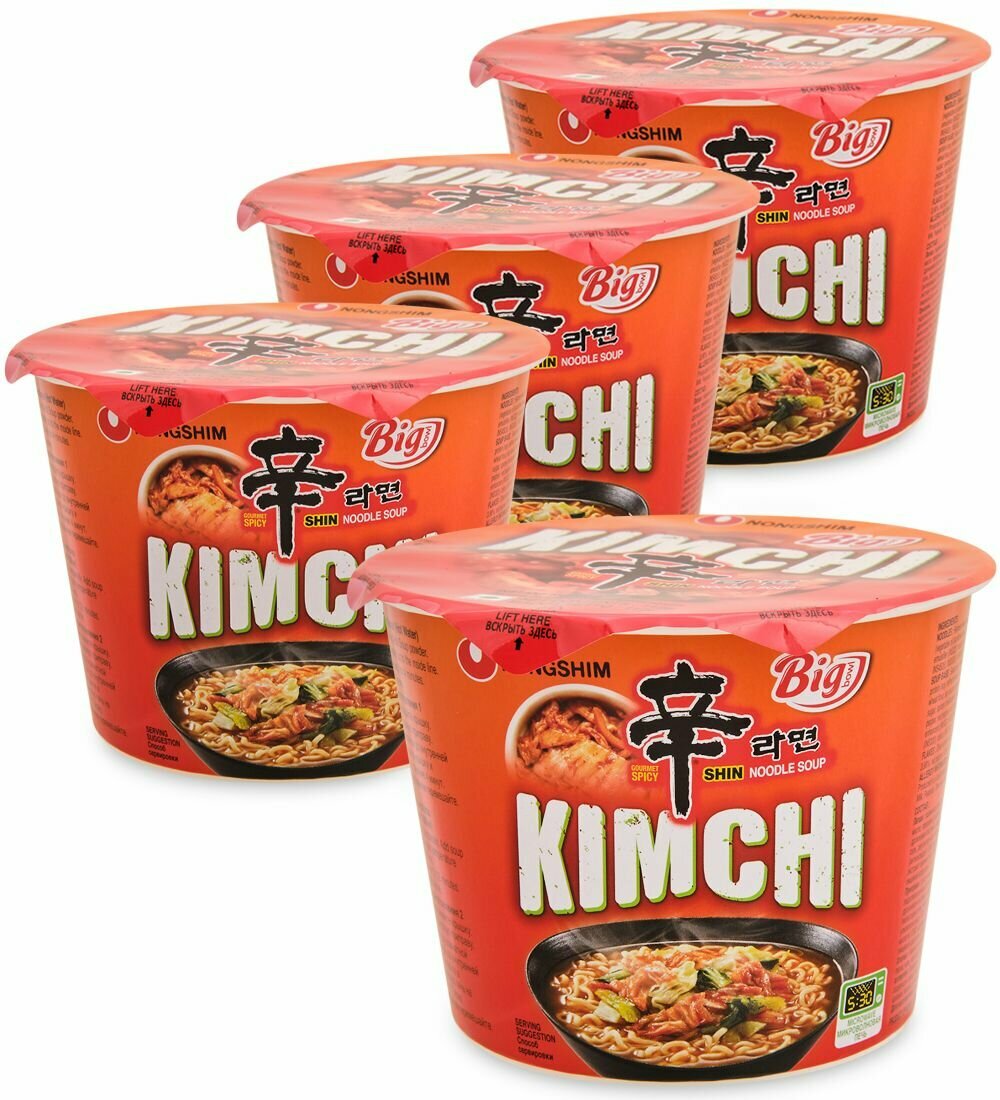 Лапша 'Нонгшим' сушеная с кимчи 4шт х 112г, Корея