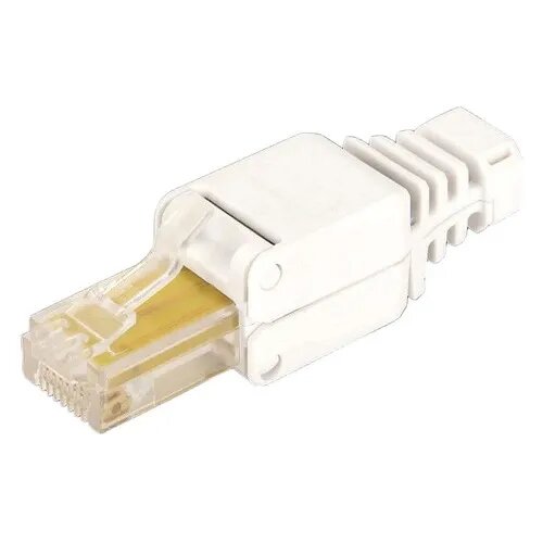 Коннектор Lanmaster (LAN-TMP-S5E) FTP кат.5E RJ45 с защитным колпачком белый