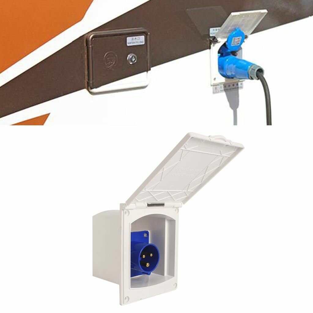 Модифицированная внешняя розетка для автодома, белая 010409