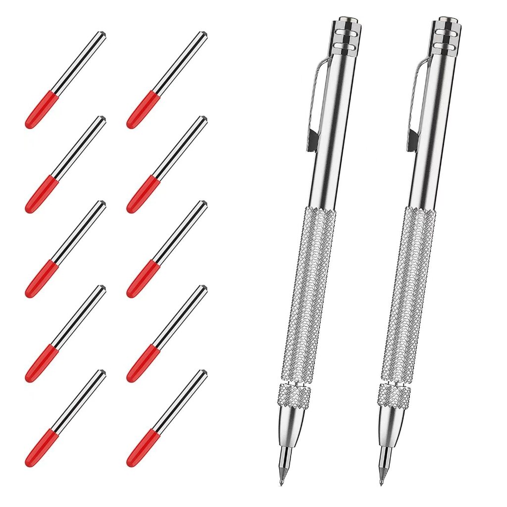 Маркировочная игла из вольфрамовой стали, маркерная ручка из керамического стекла -2 ручки плюс 10 запасных наконечников