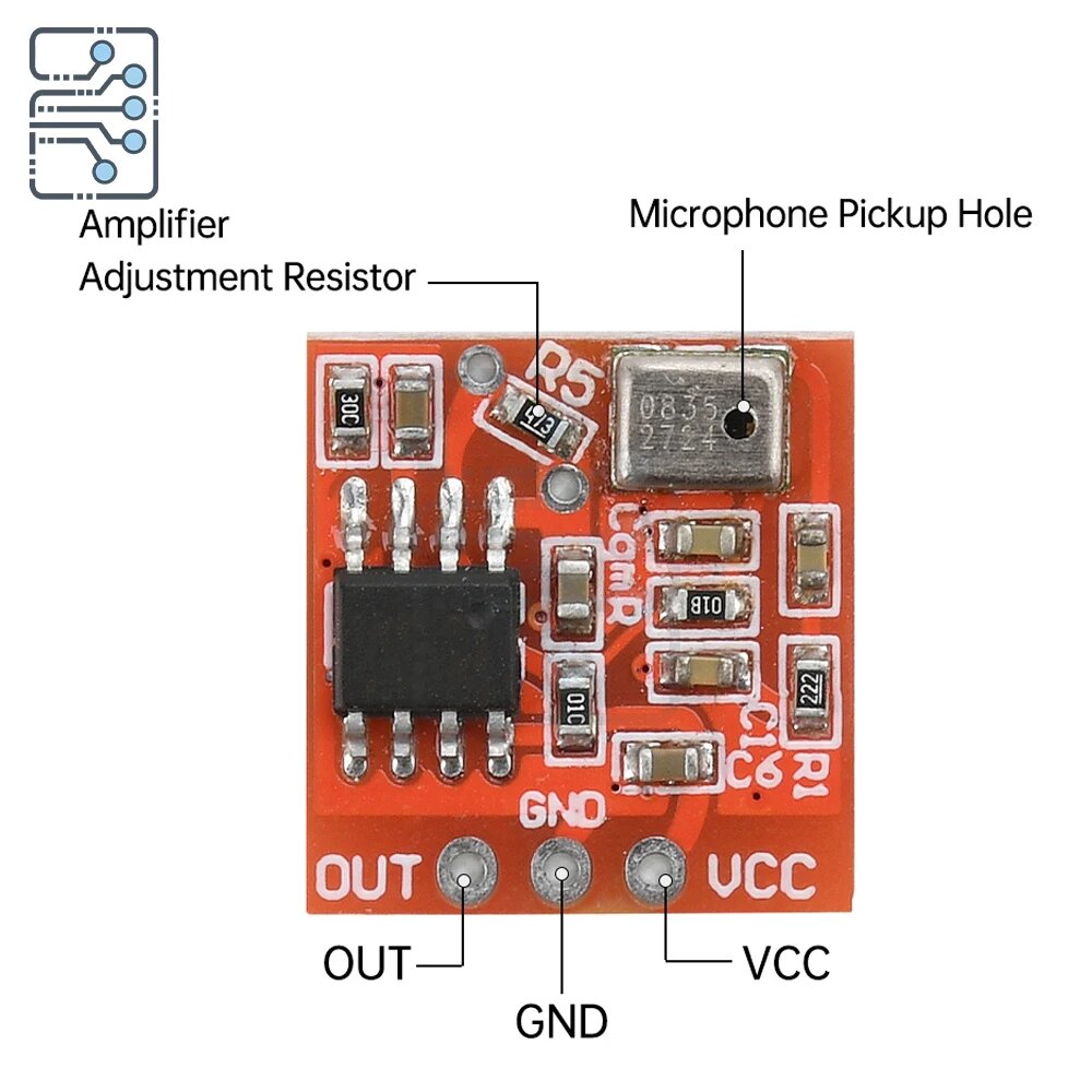 TDA1308 кремниевый модуль усилителя микрофона, цифровой микрофонный предусилитель, регулируемый постоянный ток 3-6 В, подходит для слуховых аппаратов