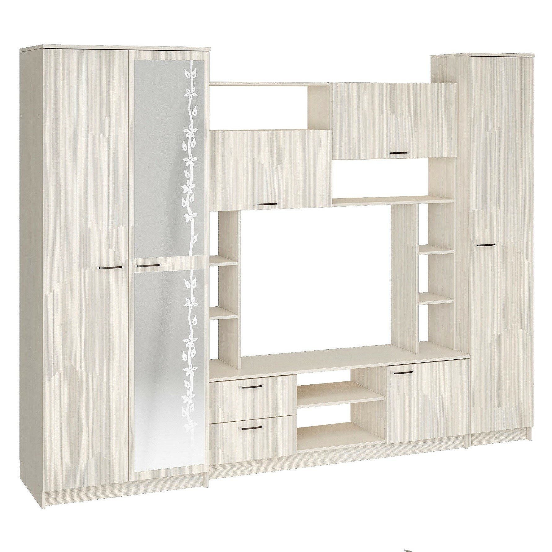 Гостиная стенка для гостиной Марта-11 270,0х210,0х53,0 см, сосна карелия/сосна карелия