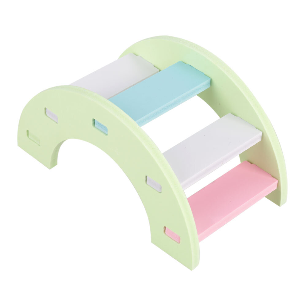 Деревянный игровой мостик для хомяка, радужные качели для мелких домашних животных, аксессуар для клетки для морских свинок и мышей, зеленый