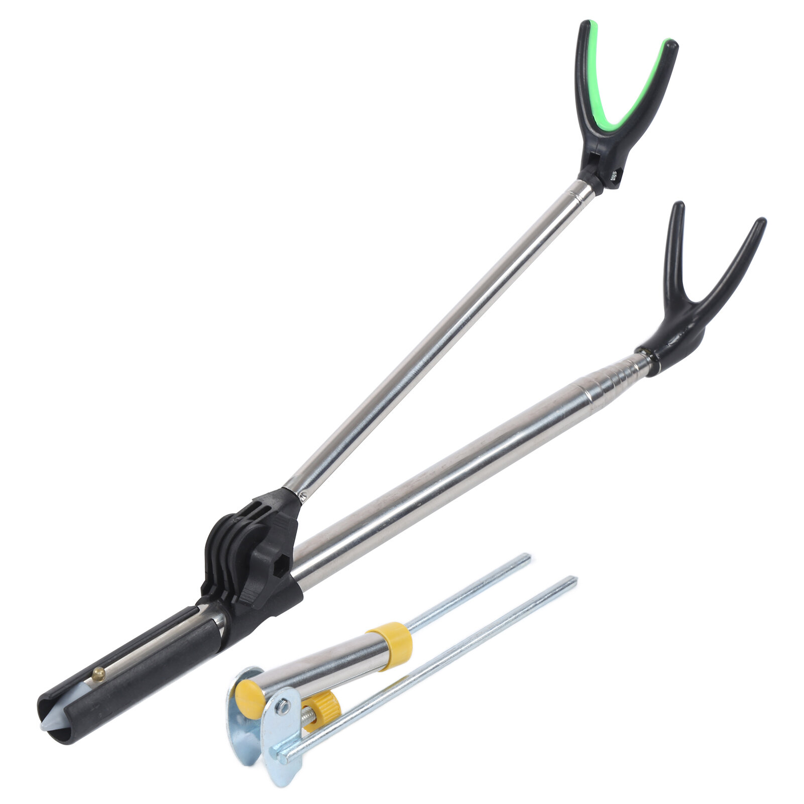 Держатель для рыболовной удочки из нержавеющей стали, встраиваемый в землю кронштейн для удочки, выдвижной механизм, 1,5 м.