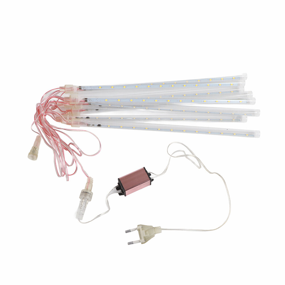 Водонепроницаемые уличные светодиодные гирлянды диаметром 30 см, эффект метеоритного дождя из 8 трубок, идеально подходят для украшения рождественской свадьбы