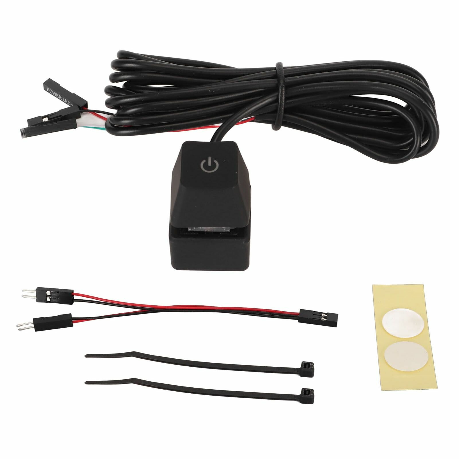 7-цветная светло-синяя кнопка питания ПК длиной 6,6 фута, внешний выключатель питания для настольного ПК, механические клавиши с синей светодиодной подсветкой