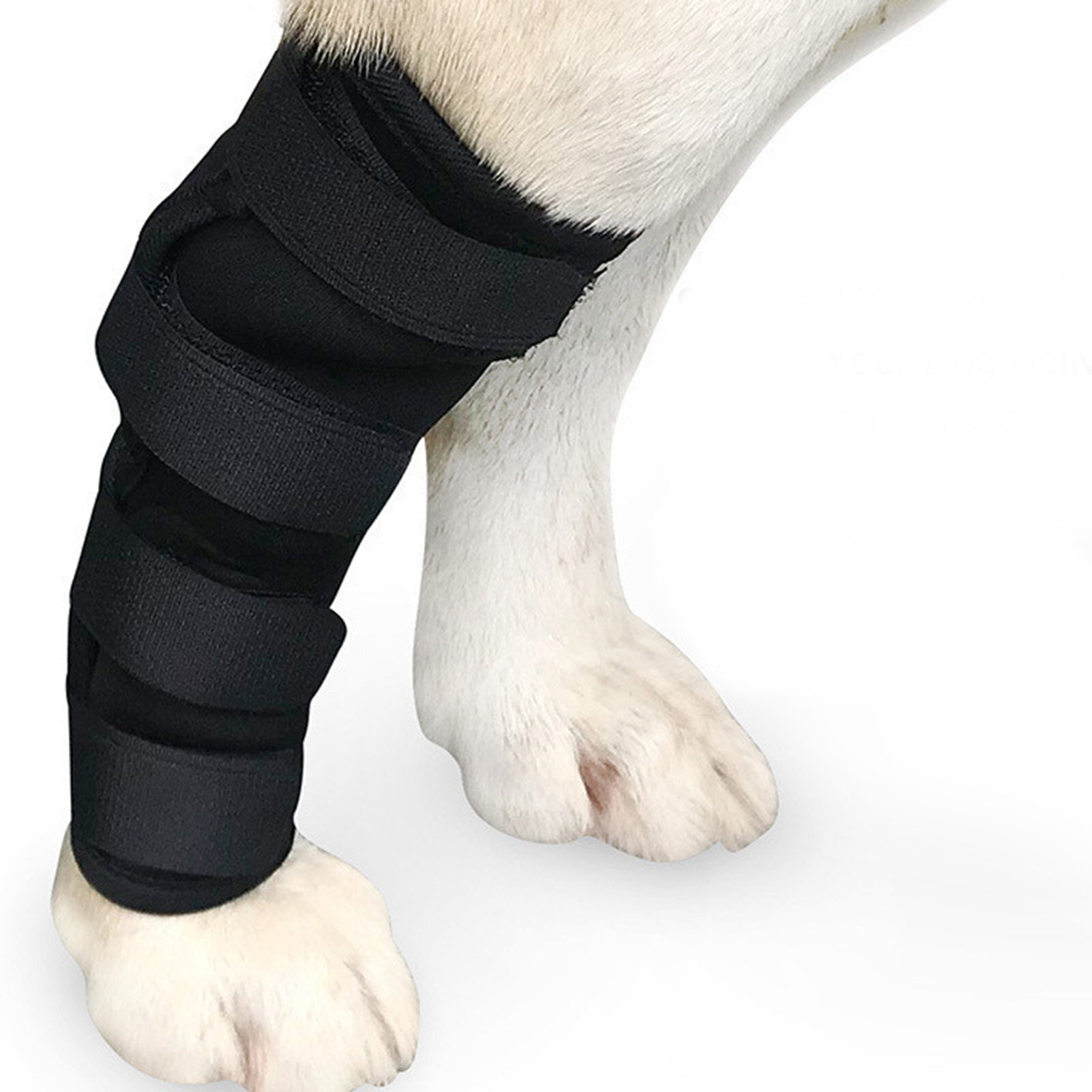 Эластичный регулируемый фиксатор для ног собаки, компрессионный бандаж, предотвращающий скольжение, защита для ног домашних животных от травм при артрите, черный S (21 г/0,7 унции)