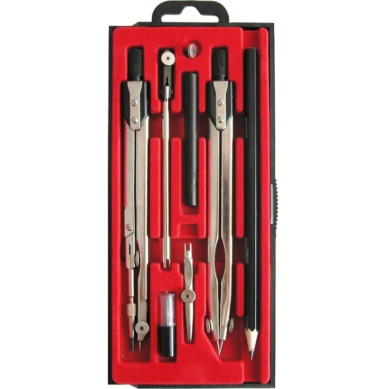 Готовальня GLOBUS 155 мм, 8 предметов, пластиковый пенал (НЧ-8-Ш-03/НЧ-8-70-60)