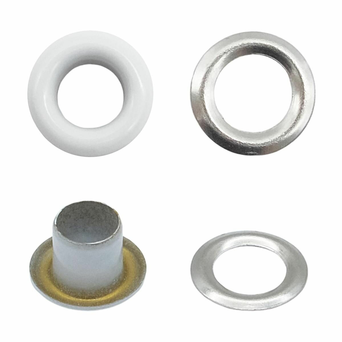 Люверс для одежды BIG D 3 мм, цветной металл/эмаль, белый, 100 шт (03 5141/29)