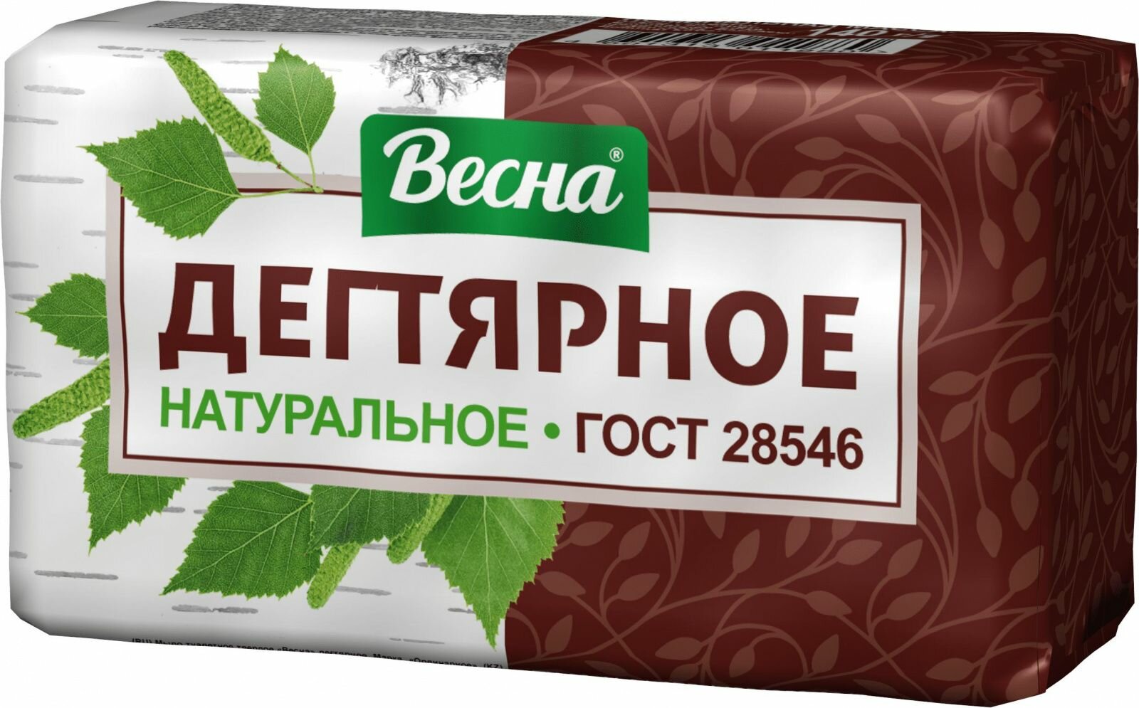 Туалетное мыло Весна твёрдое Народное Дегтярное в пленке, 140 г (6119)