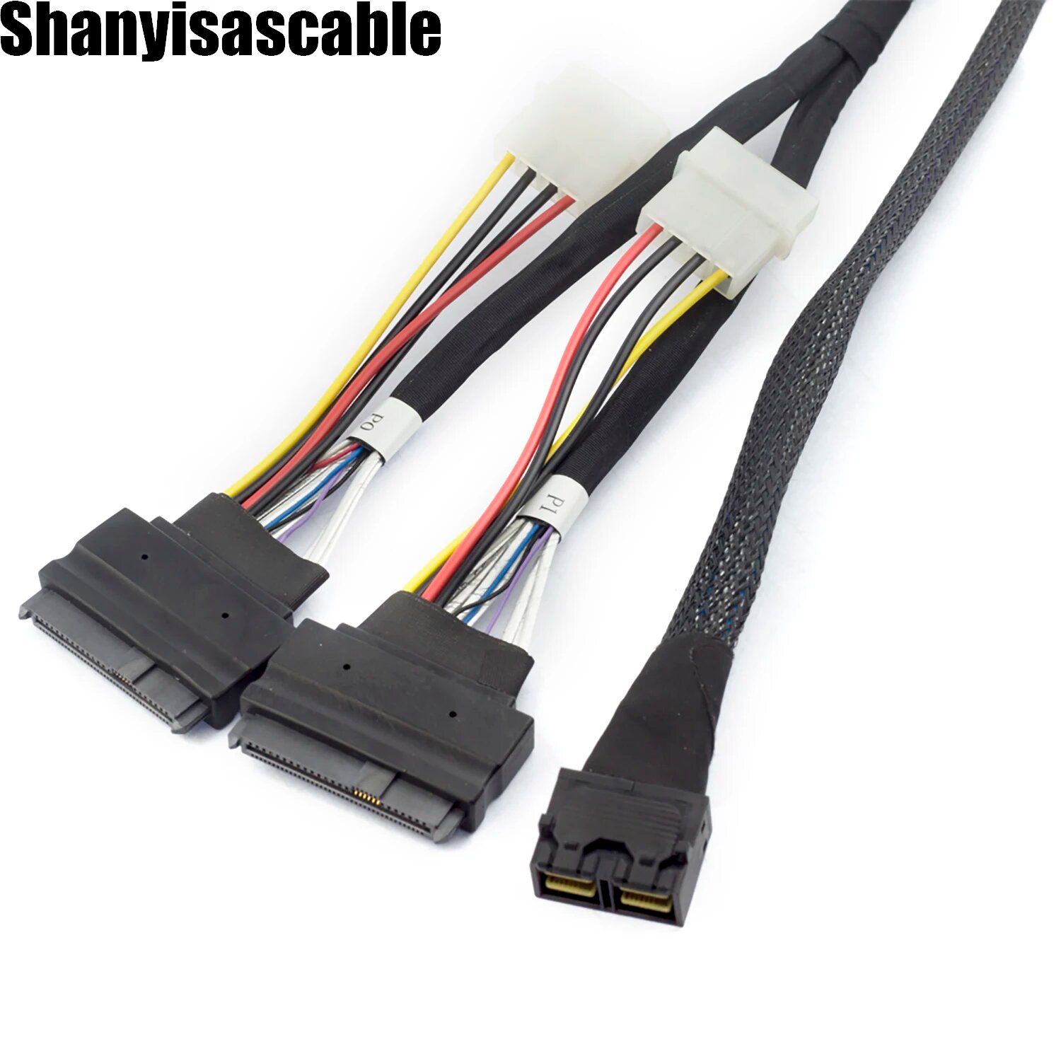 Кабель MINI SAS HD SFF-8643 8I к 2X SAS SFF-8639 1 м белый