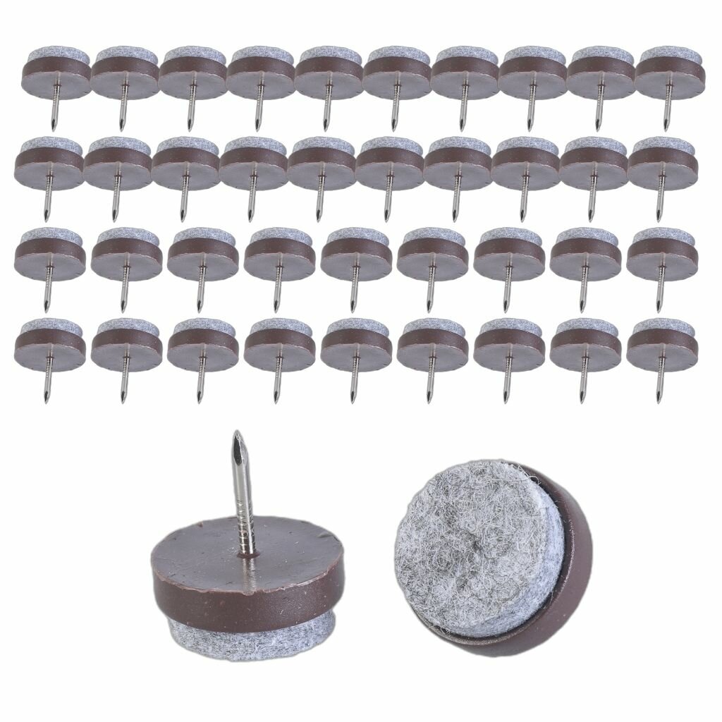 (50шт) 22-миллиметровые гвозди для пола дивана с защитным покрытием для ногтей-коричневый
