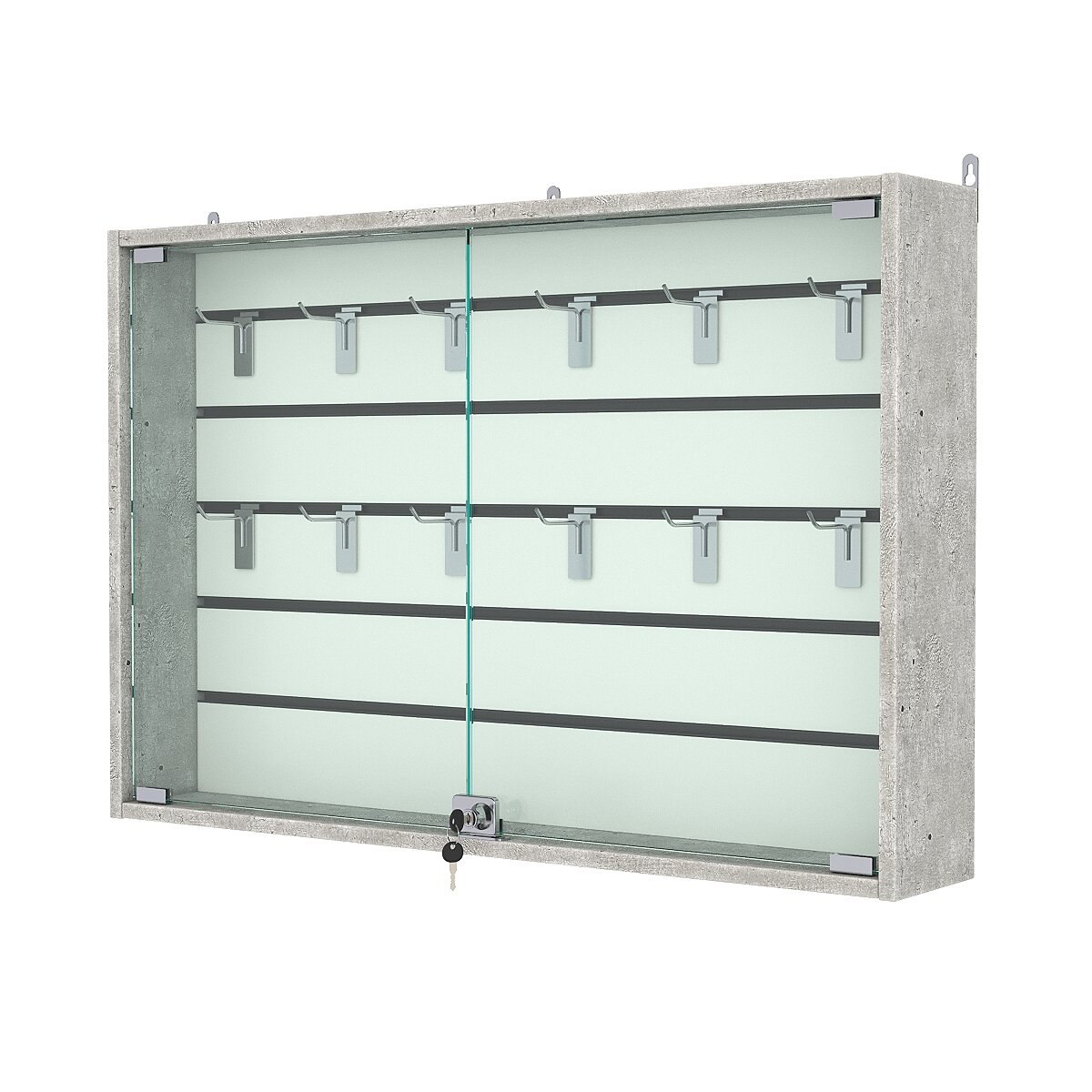 Витрина настенная №3-1Б с экономпанелью, без полок, Метрополитан Грей