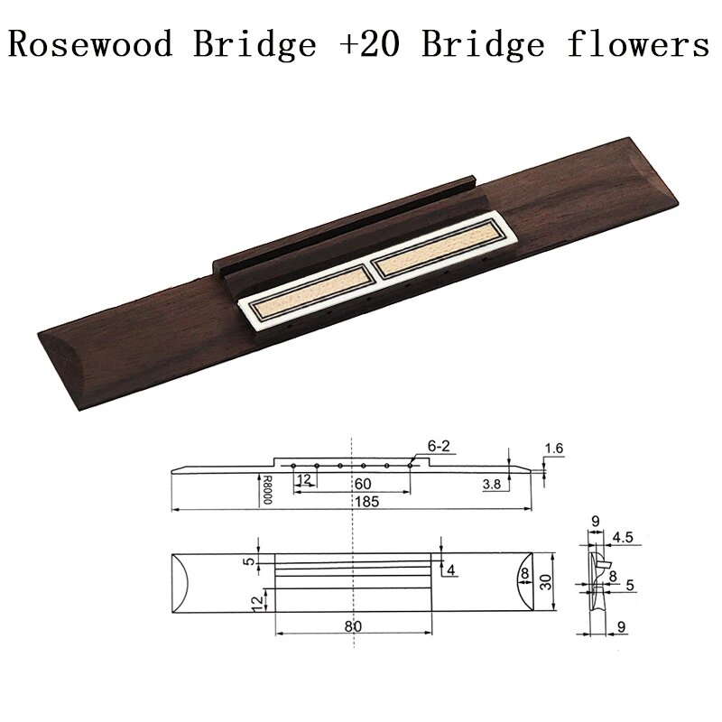Гитарный мост Rosewood HY20, коричневый