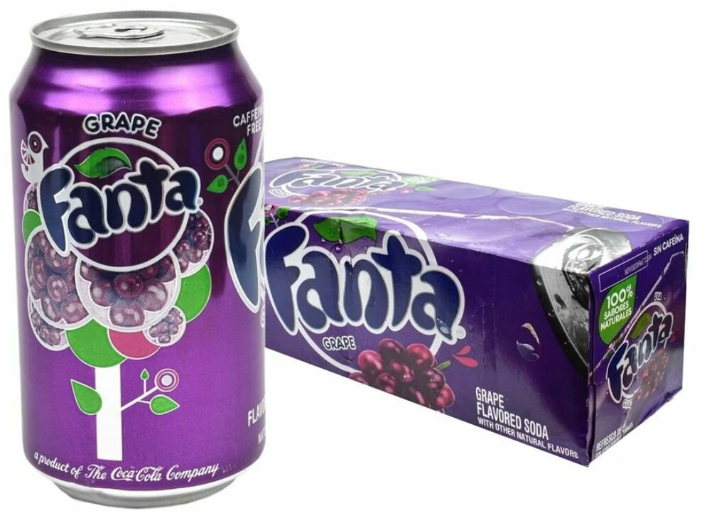 Напиток газированный Fanta Grape (Фанта Виноград), 12 шт * 0.355 л, США