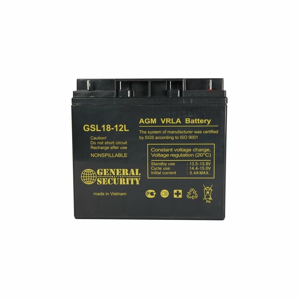 Аккумулятор для ИБП General Security GSL18-12L 12В, 18 Ач УТ-00000533