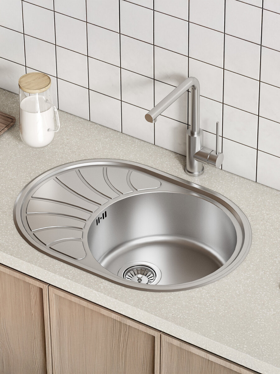 Мойка IDDIS Suno S SUN65SDi77 нержавеющая сталь шелк 650*460