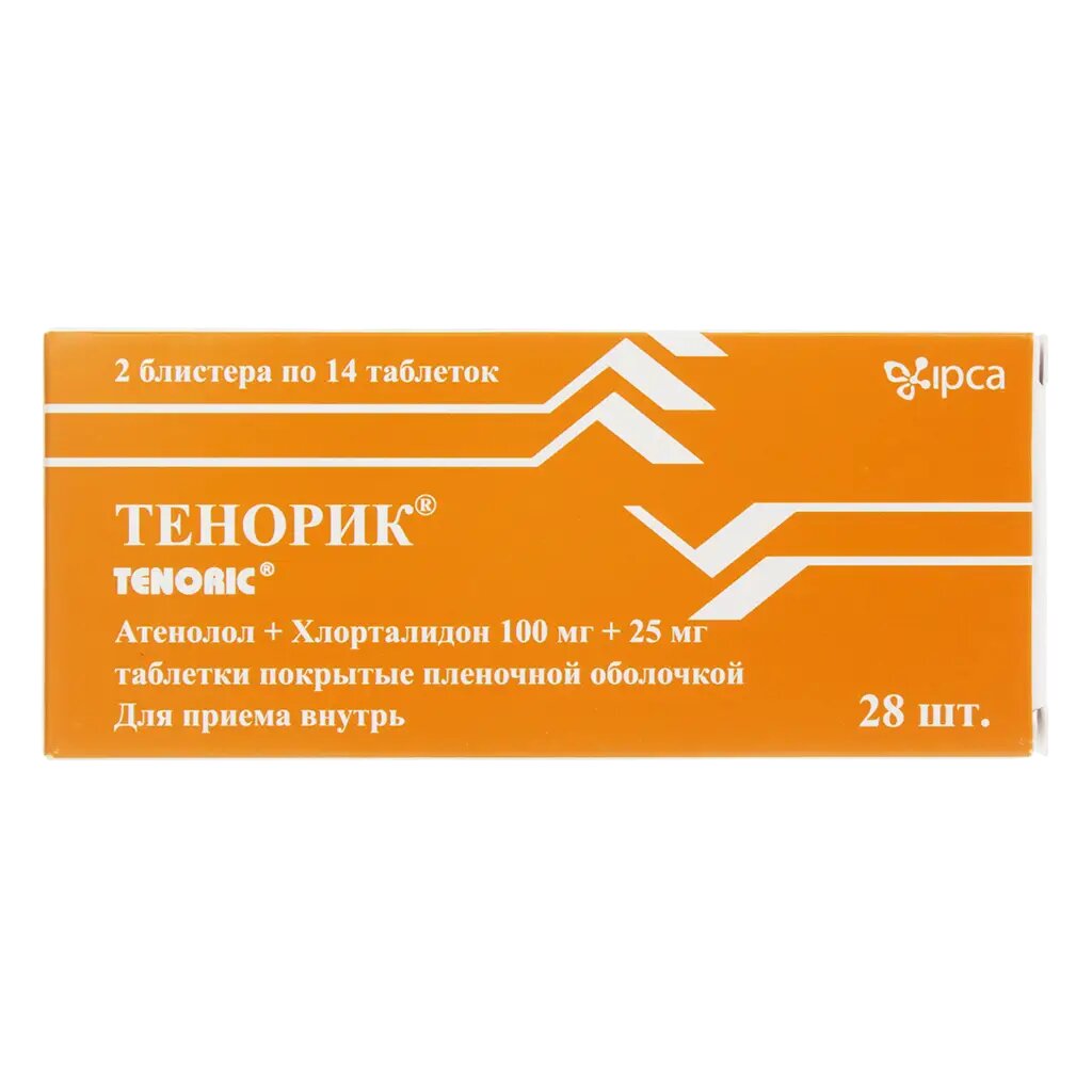Тенорик таблетки покрыт. плен. об. 100 мг+25 мг 28 шт