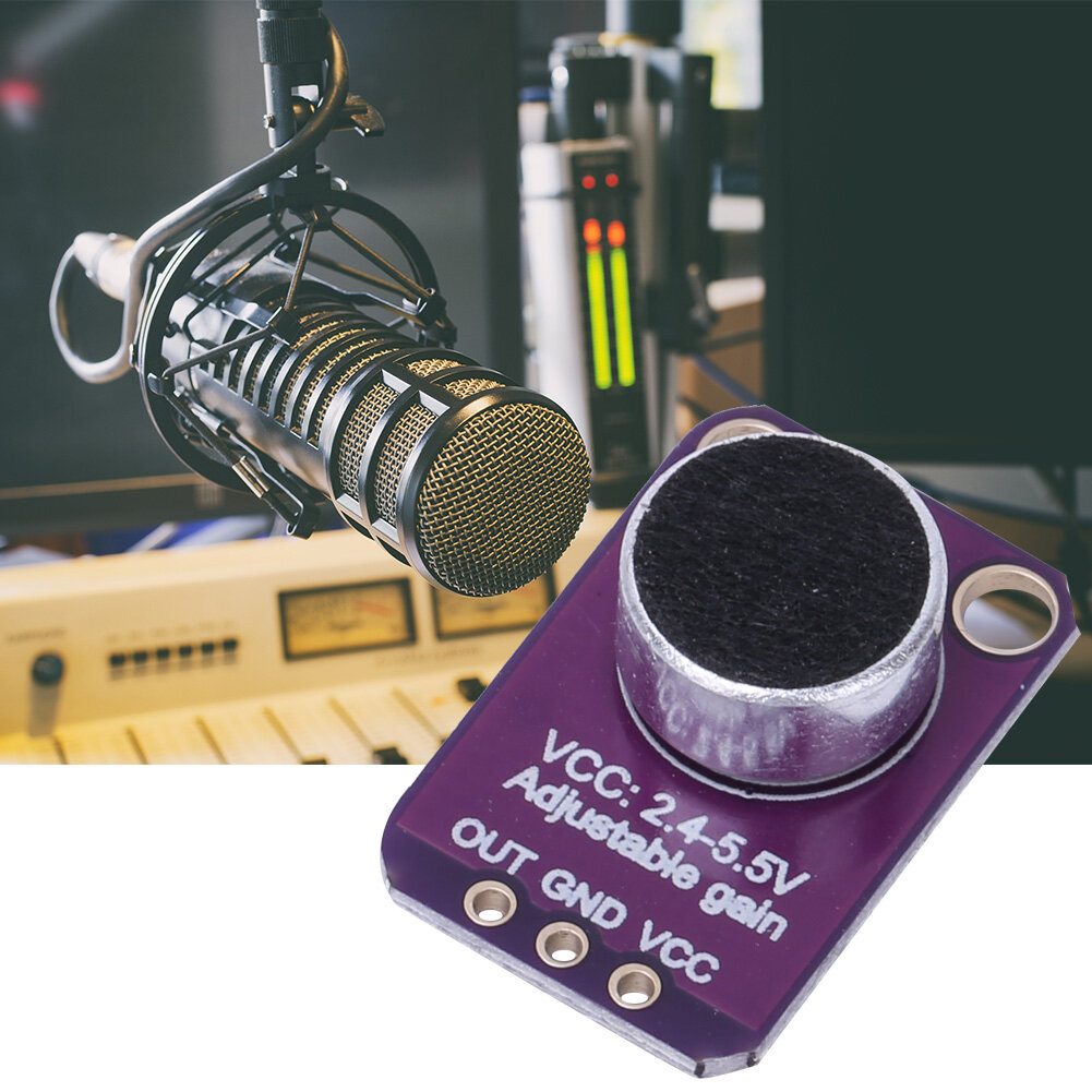 Модуль микрофонного усилителя MAX4466 Датчик звука 2.4В до 5.5В Предусилитель микрофона