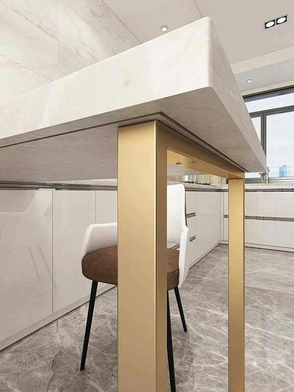 Подстолье для стола металлические ножки в стиле лофт золотой, 1 шт.