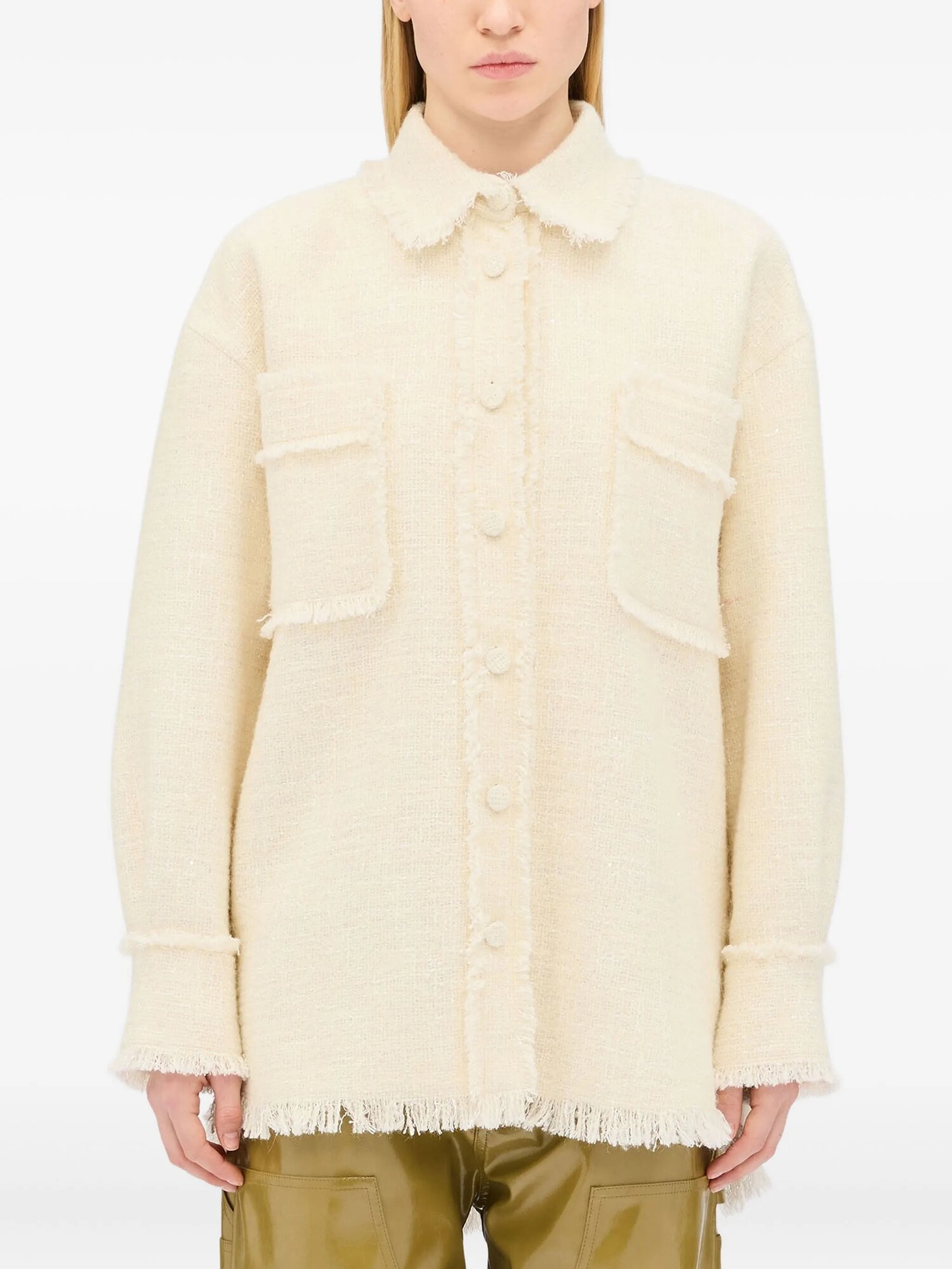 Рубашка MSGM Frayed-edge shirt, размер 40 — фото 1