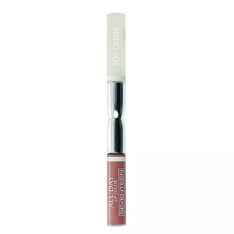 SEVENTEEN ALL DAY LIP COLOR & TOP GLOSS Жидкая стойкая помада-блеск тон 02 Розовый беж