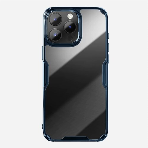 Премиум прозрачный чехол для iPhone 16 Pro с полной защитой краев - Синий