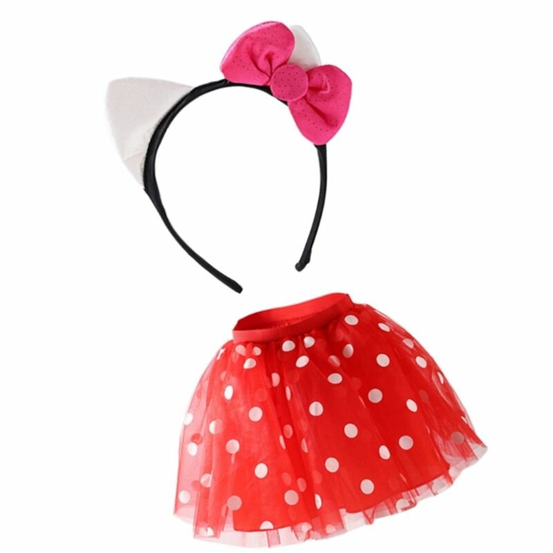 Комплект повязок на голову с юбкой Минни Маус-Minnie Mouse without Light-Детские модели